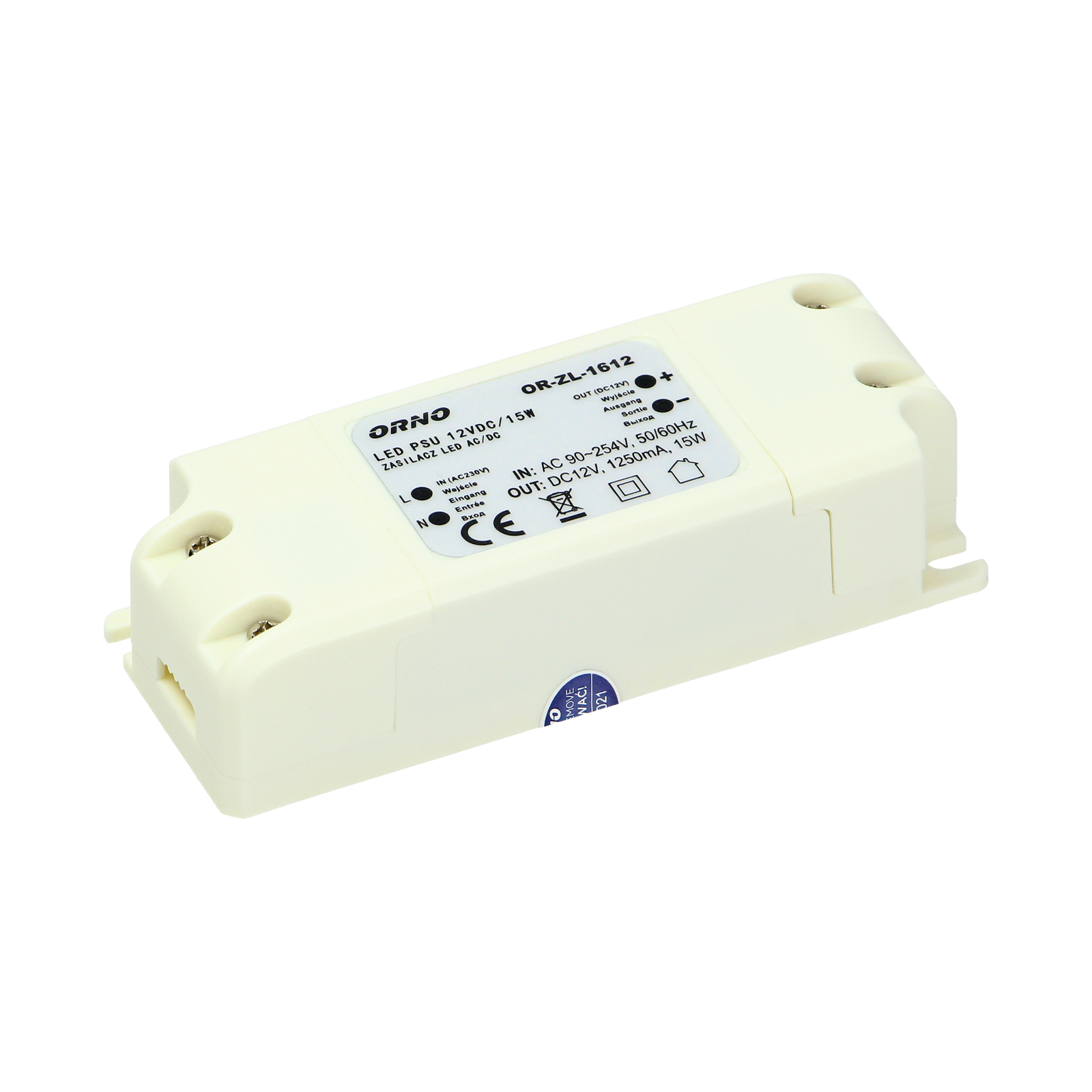 Orno Elektronischer LED Transformator 12V DC 15W max 1.25A – elektro-theke